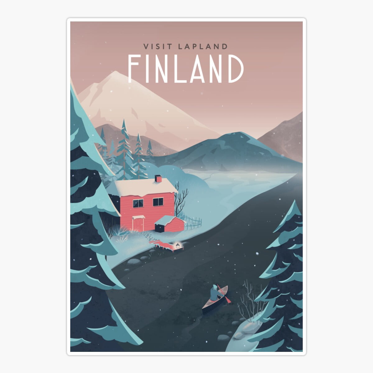 Onim Finland Travel Art Sticker, Phone Decal Water Bottle Stickers Car ...