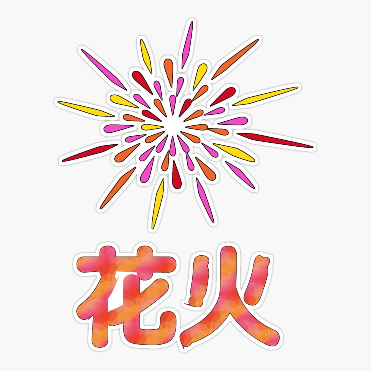 Onim Fireworks - Hanabi Sticker, Phone Decal Water Bottle Stickers Car ...