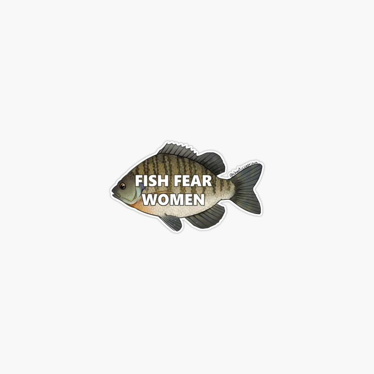 Onim Fish Fear Women Sticker, Phone Decal Water Bottle Stickers Car ...
