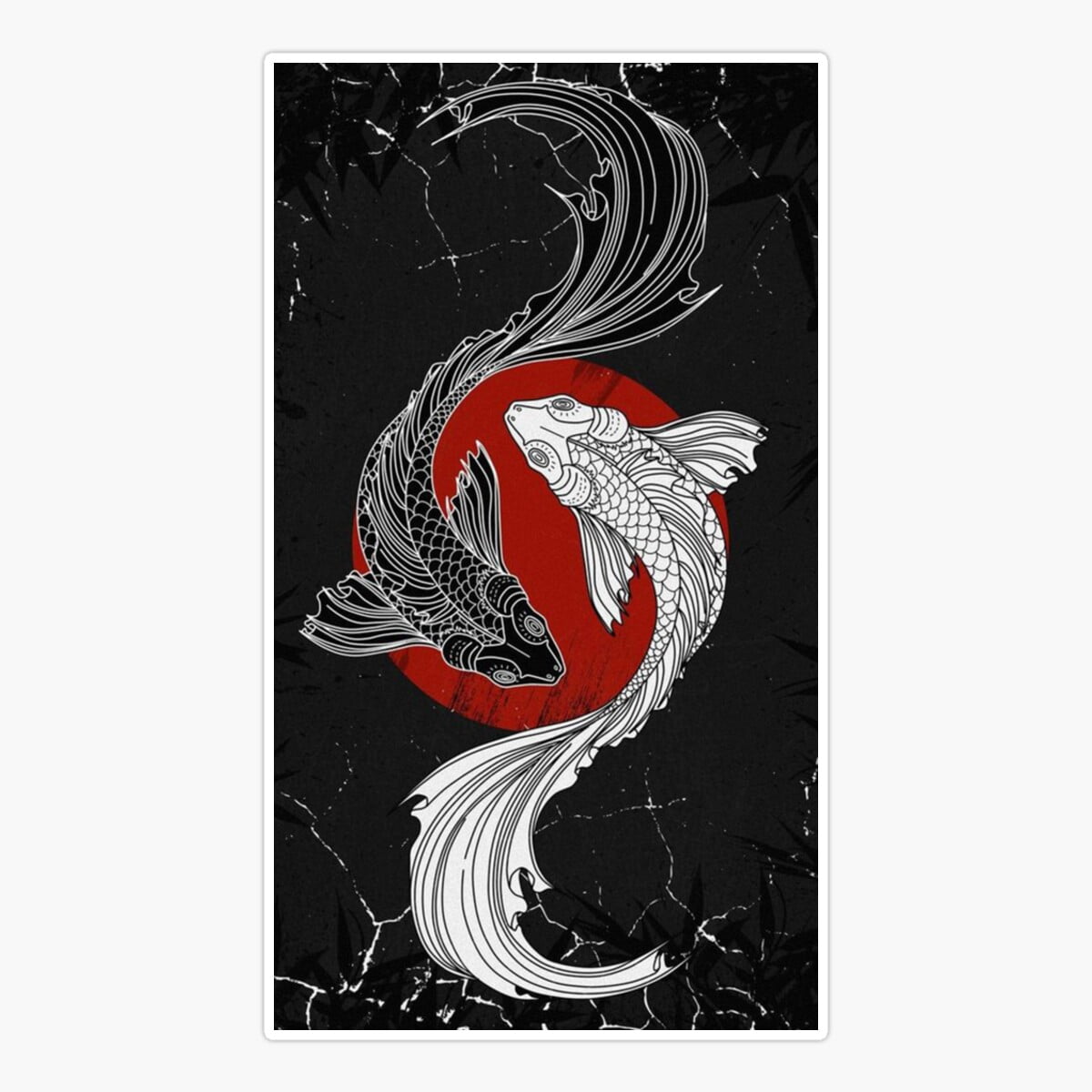 Onim Fish - Yin Yang Sticker, Phone Decal Water Bottle Stickers Car ...