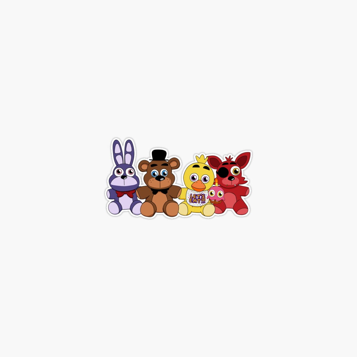 Onim Five Nights At Freddy'S Plushie Gang Sticker, Phone Decal Water ...