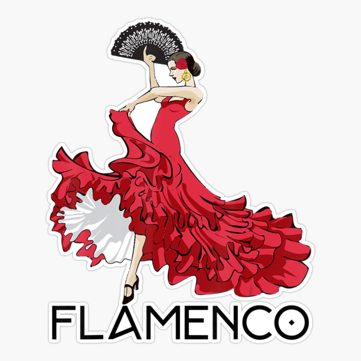 Onim Flamenco Dancer 1 Spain Sticker, Phone Decal Water Bottle Stickers ...