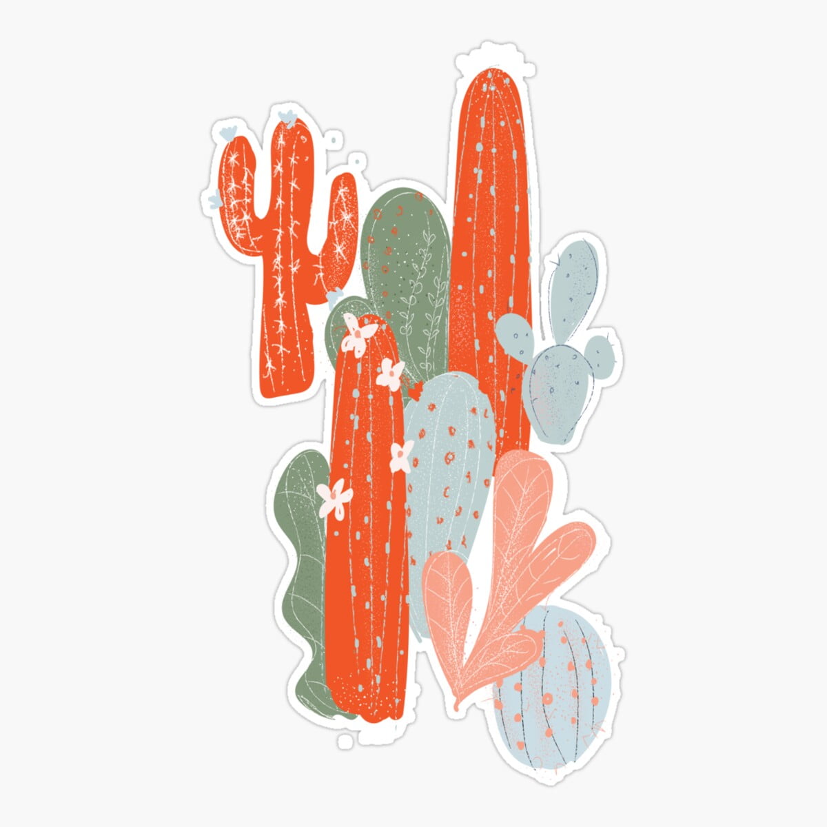 Onim Floral Cactus Sticker, Phone Decal Water Bottle Stickers Car ...