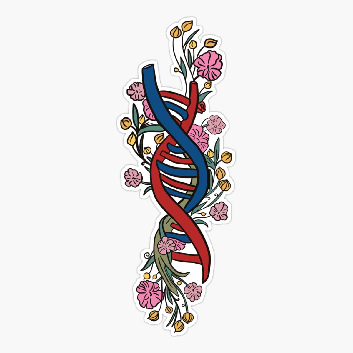 Onim Floral Dna. Sticker, Phone Decal Water Bottle Stickers Car Decals ...