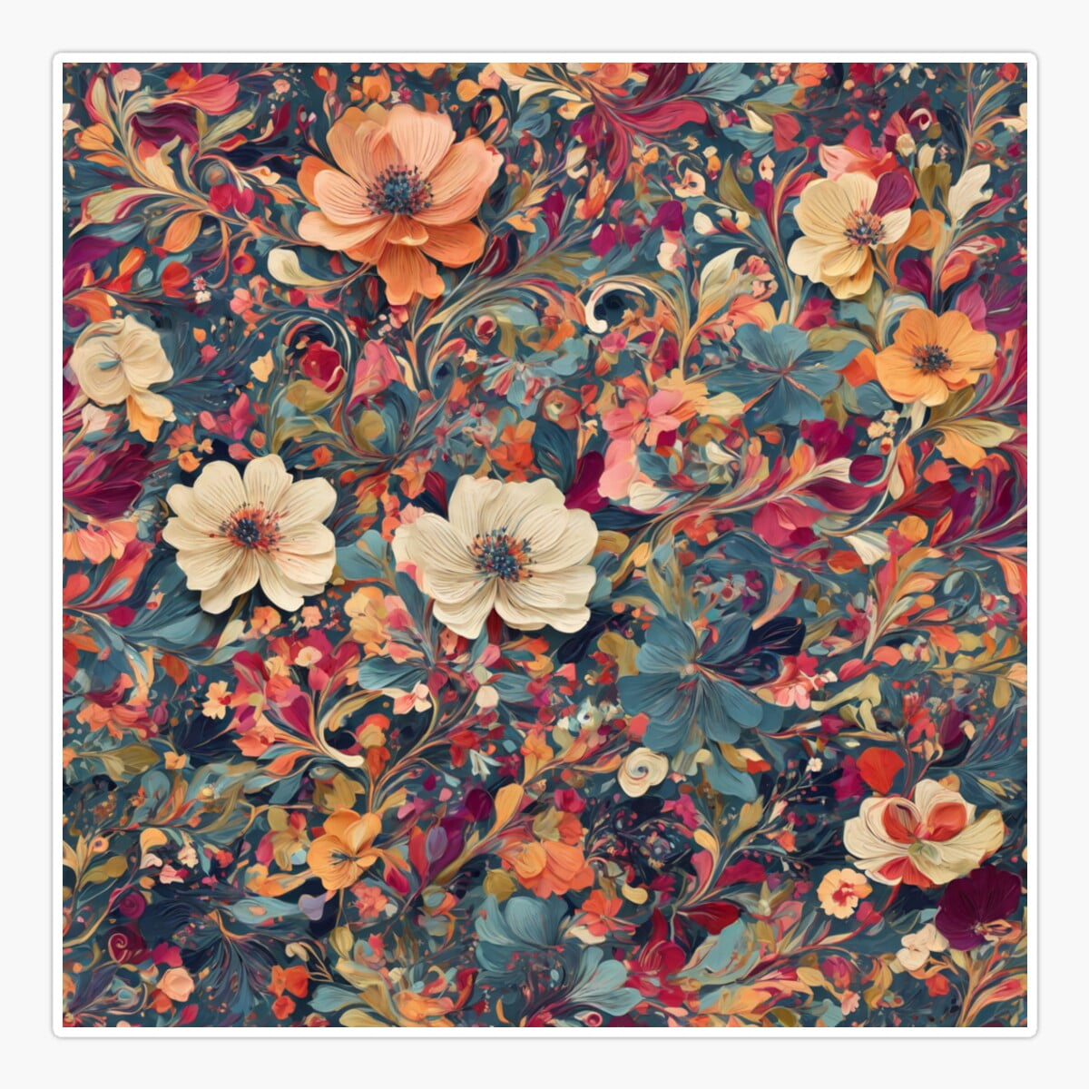 Onim Floral Explosion Sticker, Phone Decal Water Bottle Stickers Car ...