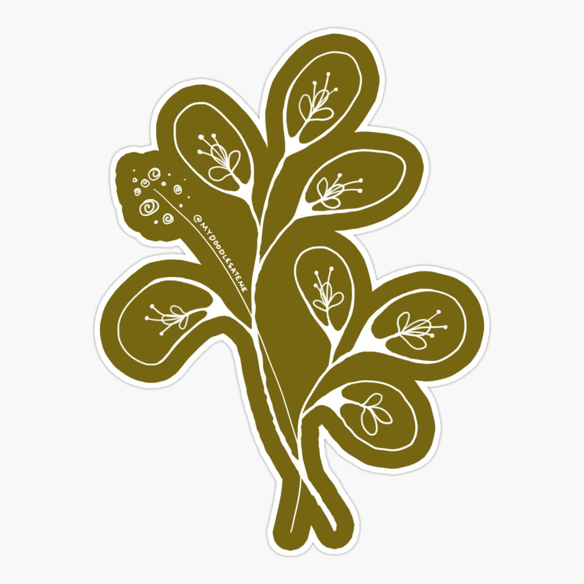 Onim Floral Illustration - April Aries Taurus Flower Blossoms Sticker ...