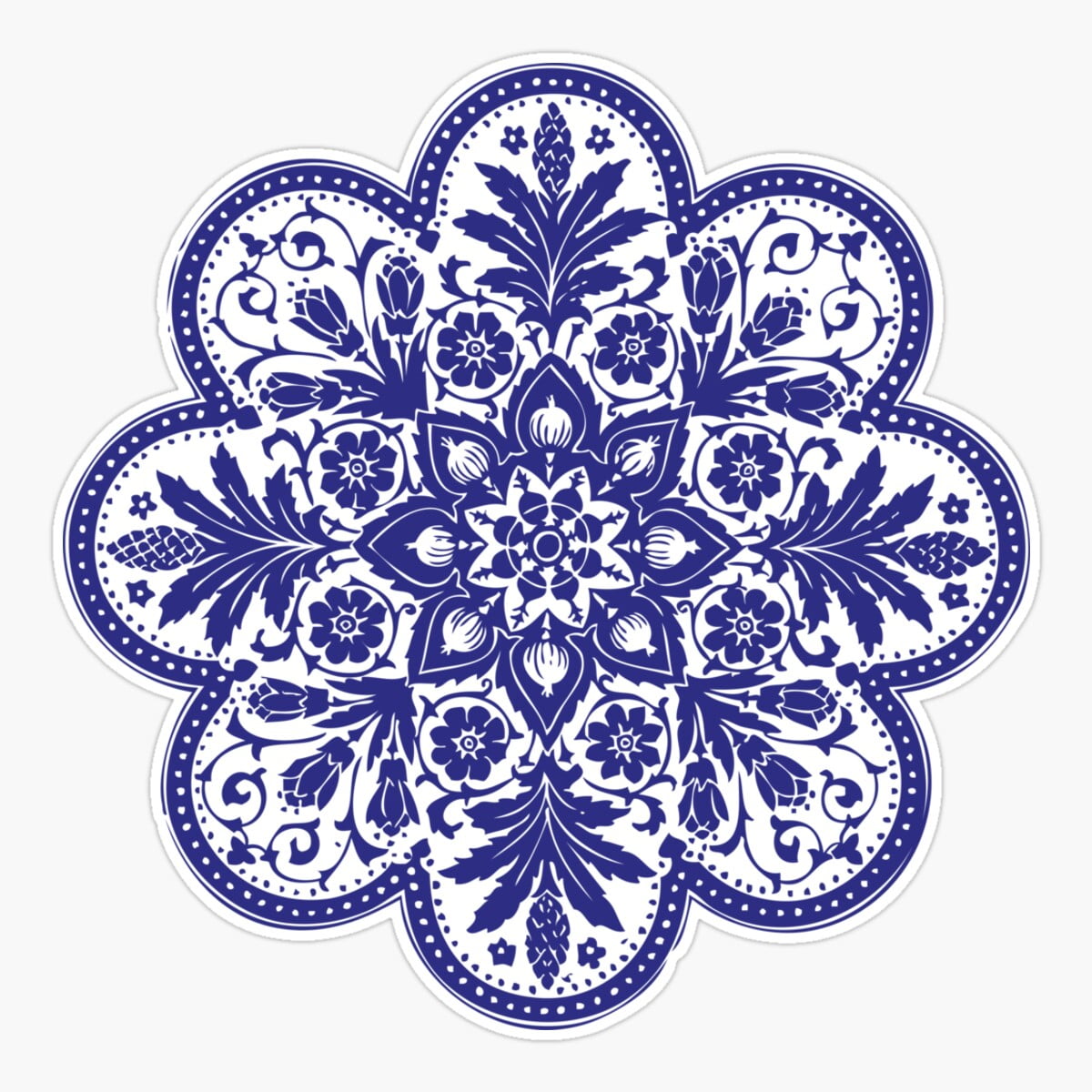 Onim Floral Lace Doily Design| Flowers | Vintage Style | Navy Blue And ...