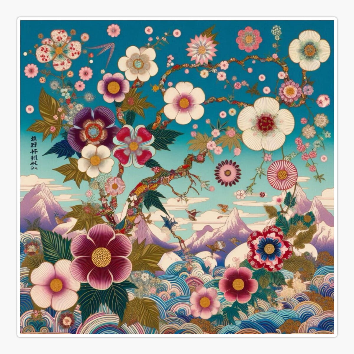 Onim Floral Pattern, Japanese Art Flowers, Ukiyo-E, Ink Wash, Oriental ...