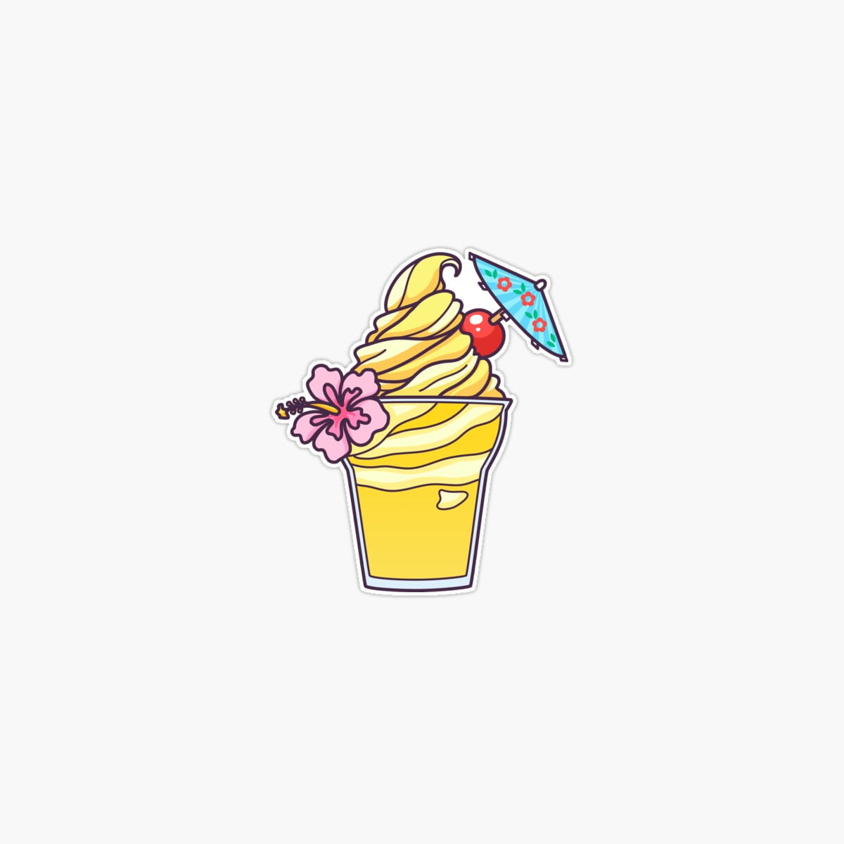 Onim Floral Pineapple Whip Sticker - Walmart.com