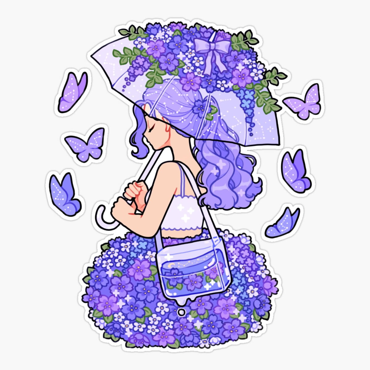 Onim Floral Tutu Sticker, Phone Decal Water Bottle Stickers Car Decals ...