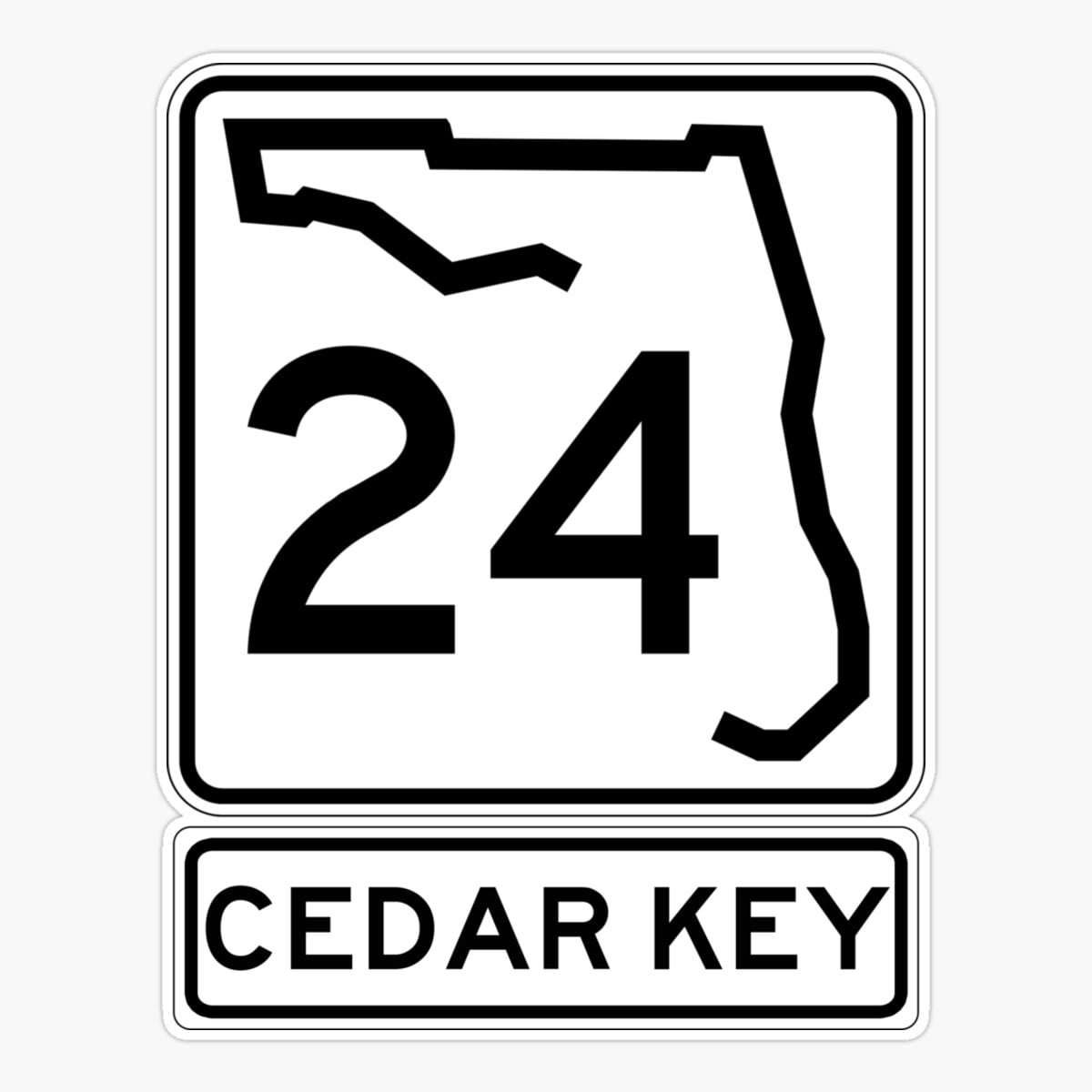 Onim Florida 24 - Cedar Key Sticker, Phone Decal Water Bottle Stickers ...