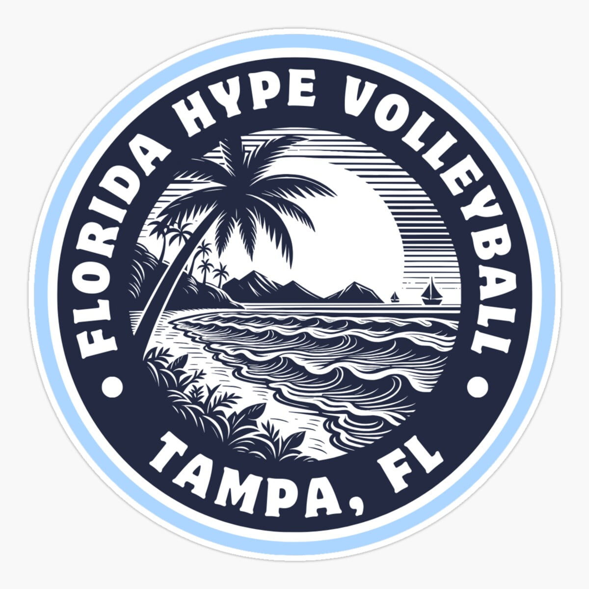 Onim Florida Hype Beach Sticker, Phone Decal Water Bottle Stickers Car ...