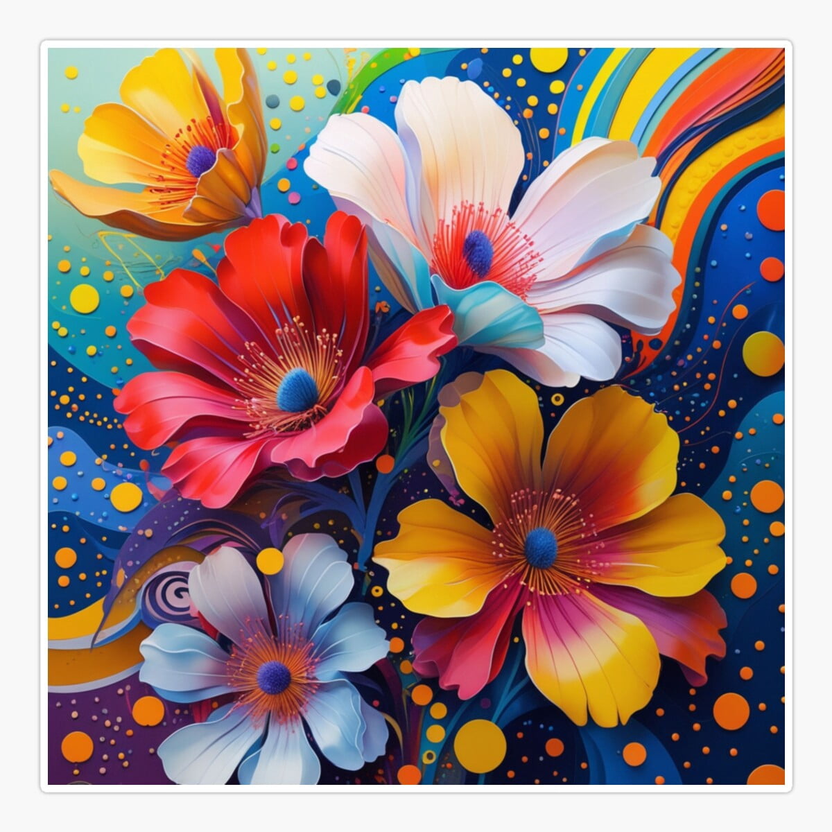 Onim Flower 443 Sticker, Phone Decal Water Bottle Stickers Car Decals ...