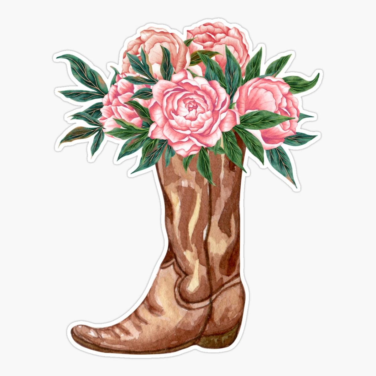 Onim Flower Boot Sticker, Phone Decal Water Bottle Stickers Car Decals ...