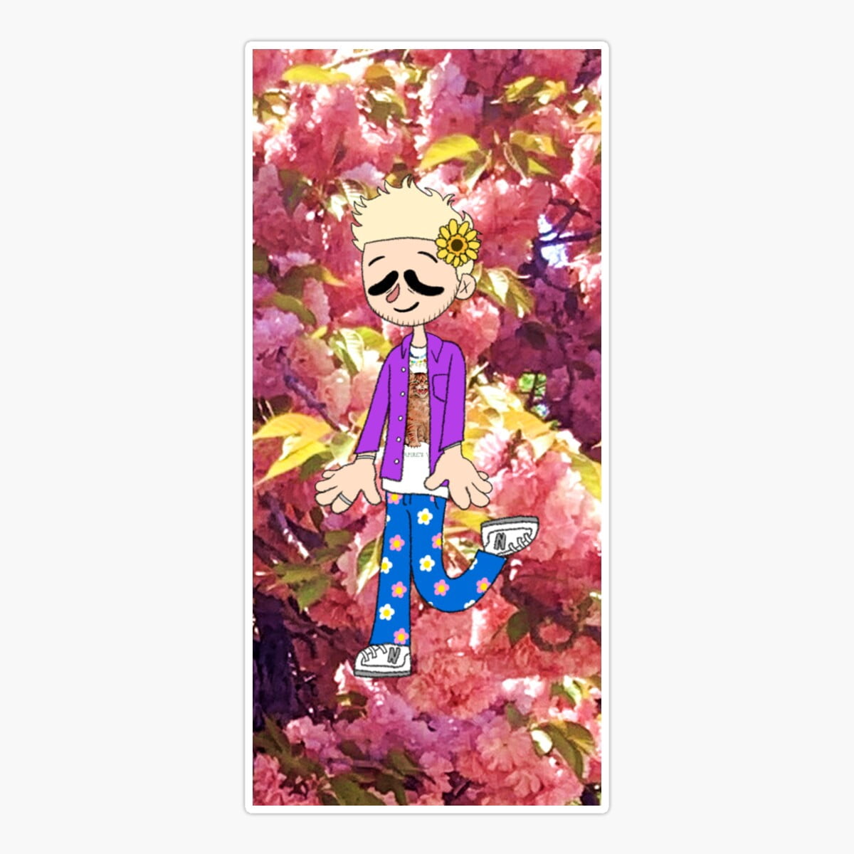 Onim Flower Boy Pete Sticker, Phone Decal Water Bottle Stickers Car ...