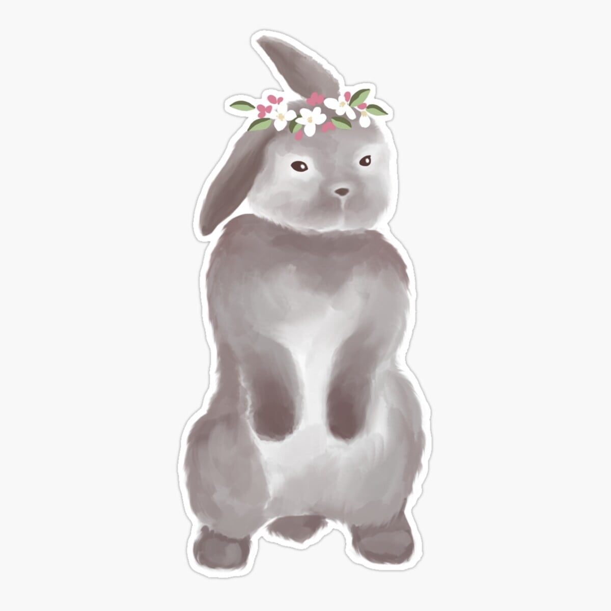 Onim Flower Bunny Sticker, Phone Decal Water Bottle Stickers Car Decals ...