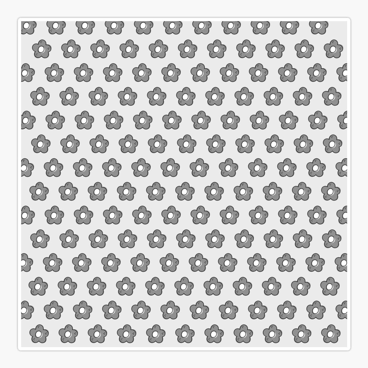 Onim Flower Doodle Seamless Pattern, Black And White Sticker, Phone ...