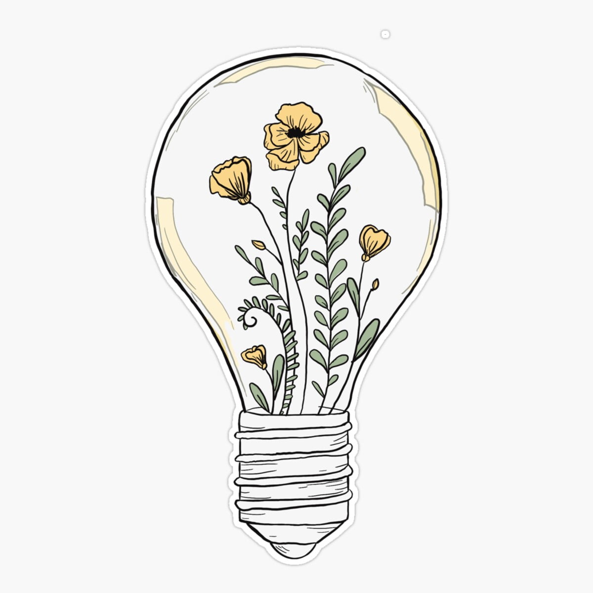 Onim Flower Lightbulb Sticker, Phone Decal Water Bottle Stickers Car ...