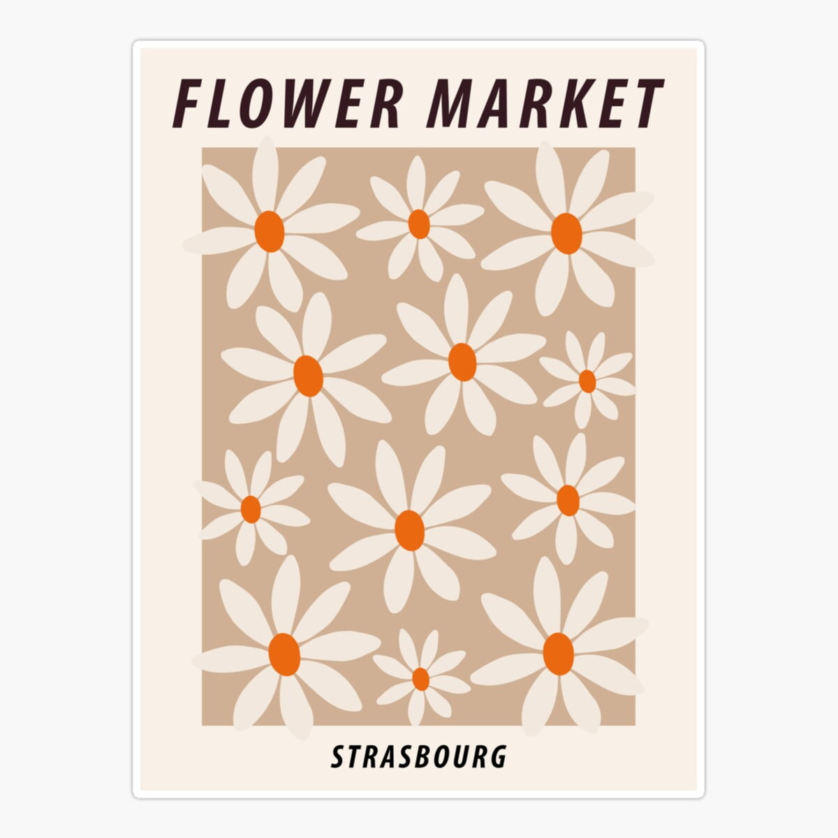 Onim Flower Market Print, Strasbourg, Posters Aesthetic, Beige Flowers ...