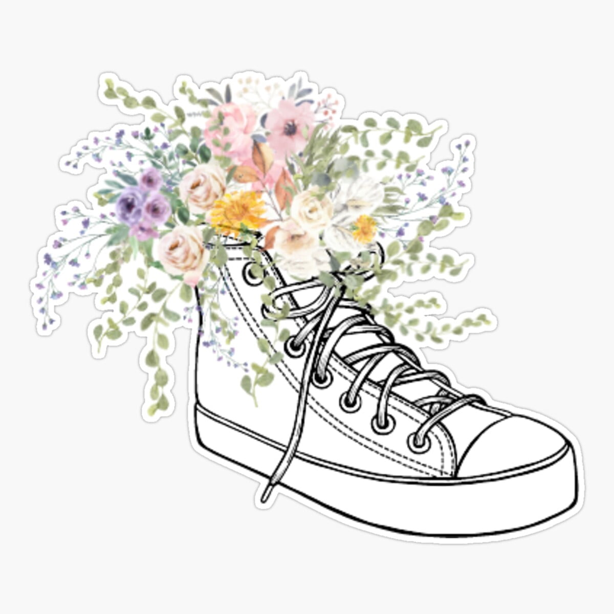 Onim Flowers, Plants, And Chucks Sticker, Phone Decal Water Bottle ...