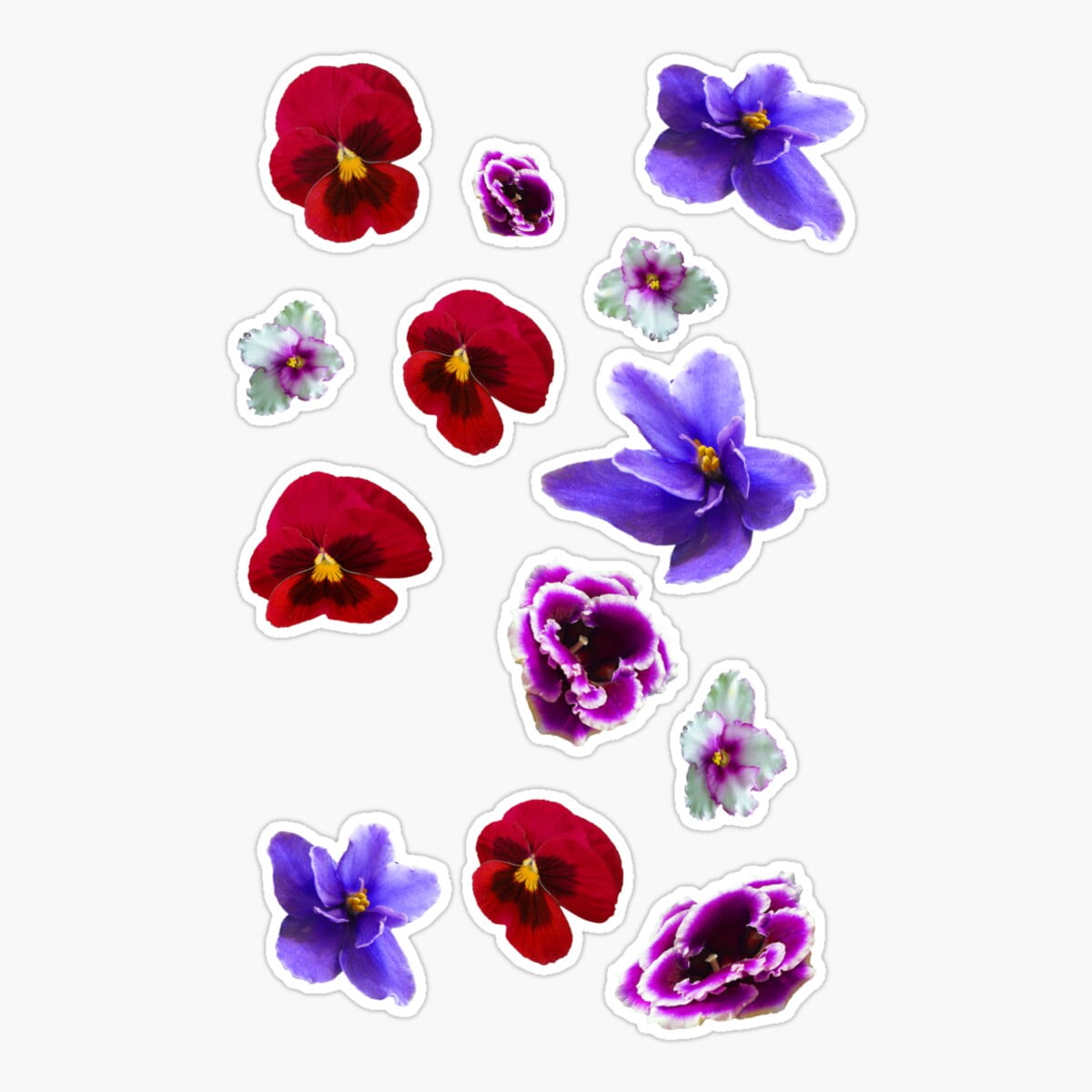 Onim Flowers, Violets Sticker, Phone Decal Water Bottle Stickers Car ...
