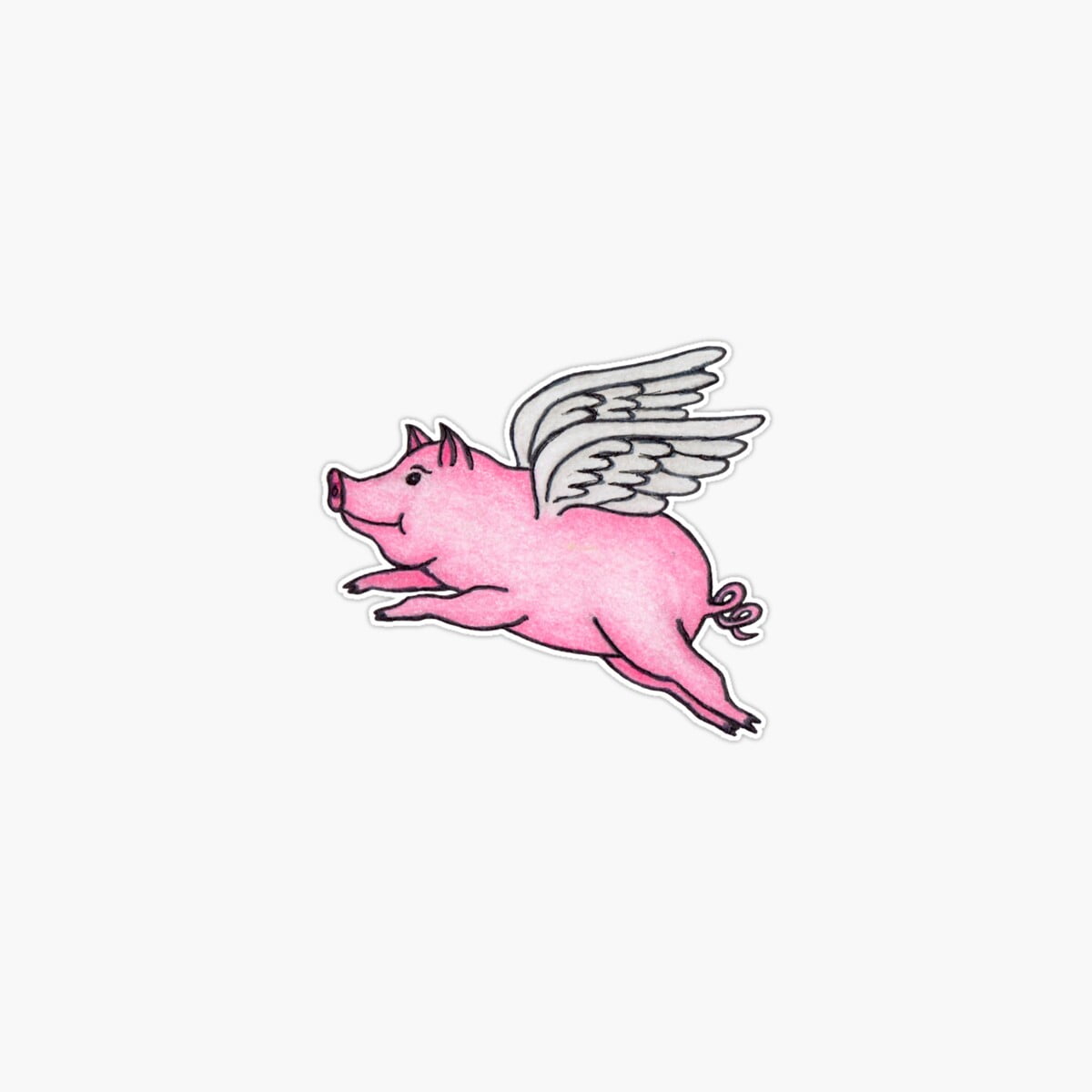 Onim Flying Pig Sticker, Phone Decal Water Bottle Stickers Car Decals ...
