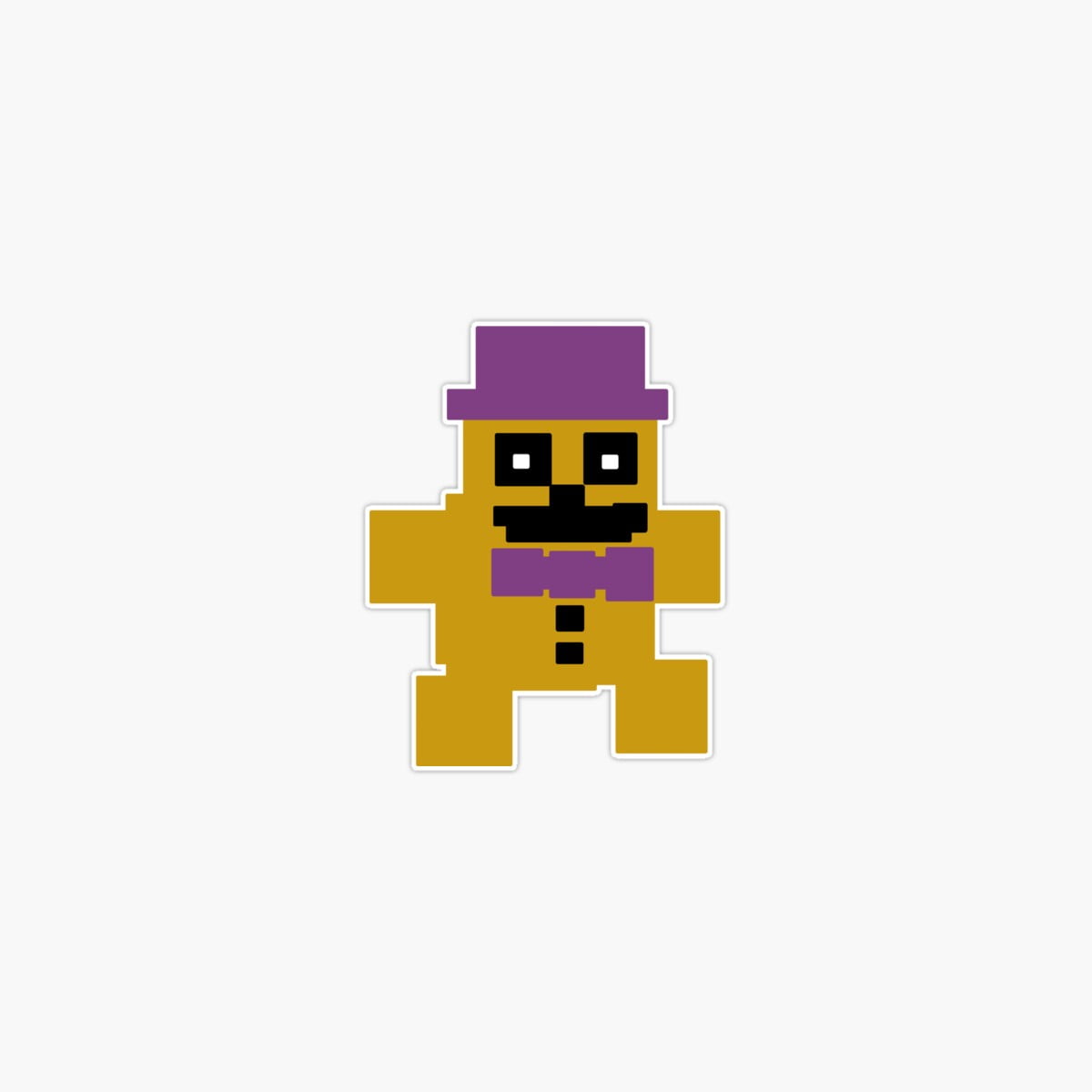 Onim Fnaf Psychic Friend Fredbear 8-Bit Sticker, Phone Decal Water ...
