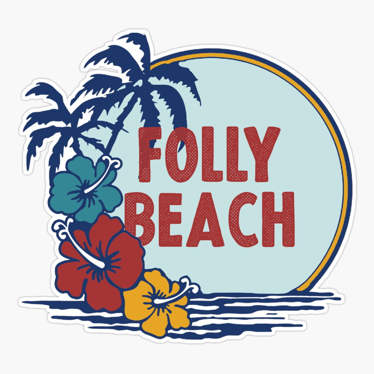Onim Folly Beach Decal Sticker, Phone Decal Water Bottle Stickers Car ...