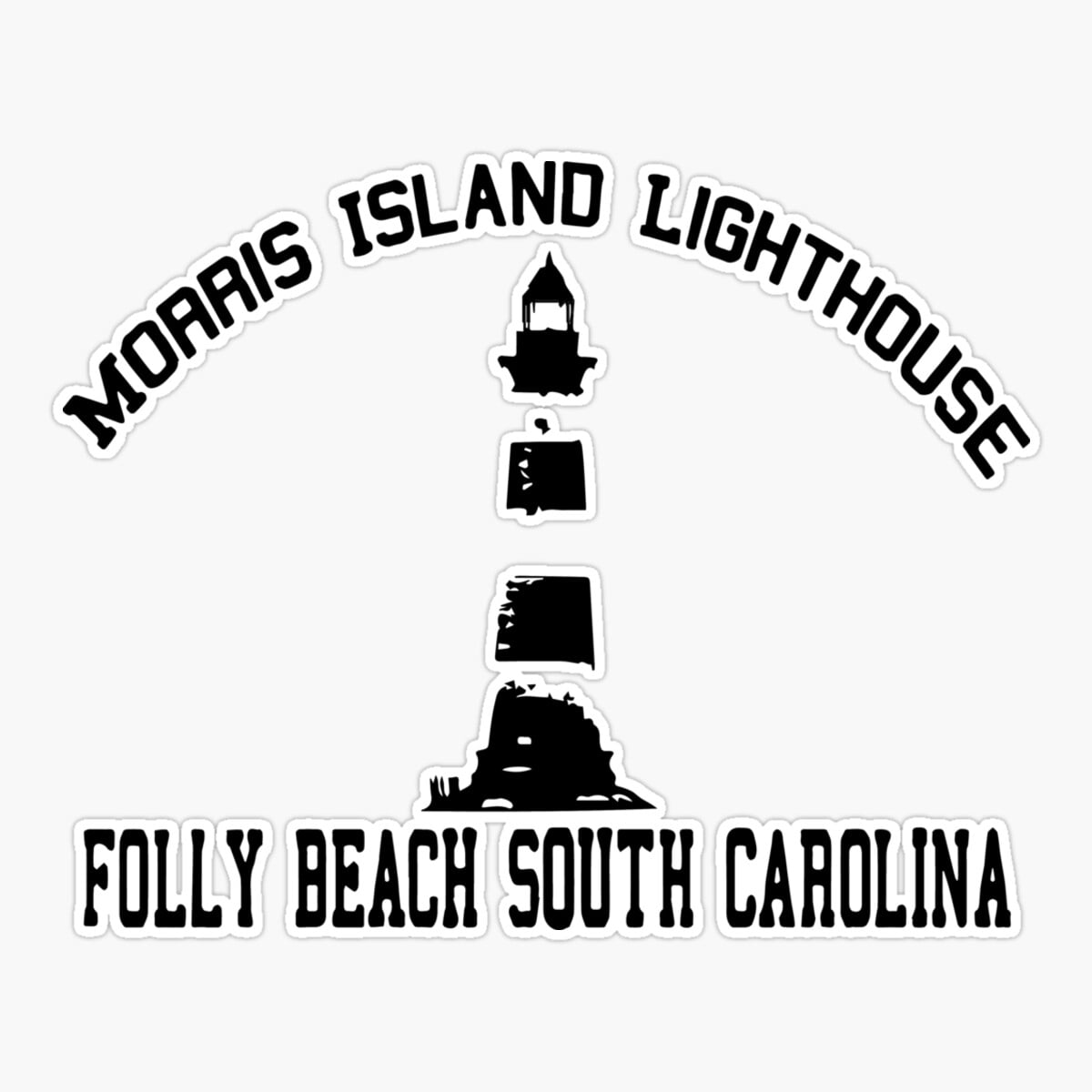 Onim Folly Beach - South Carolina. Sticker, Phone Decal Water Bottle ...