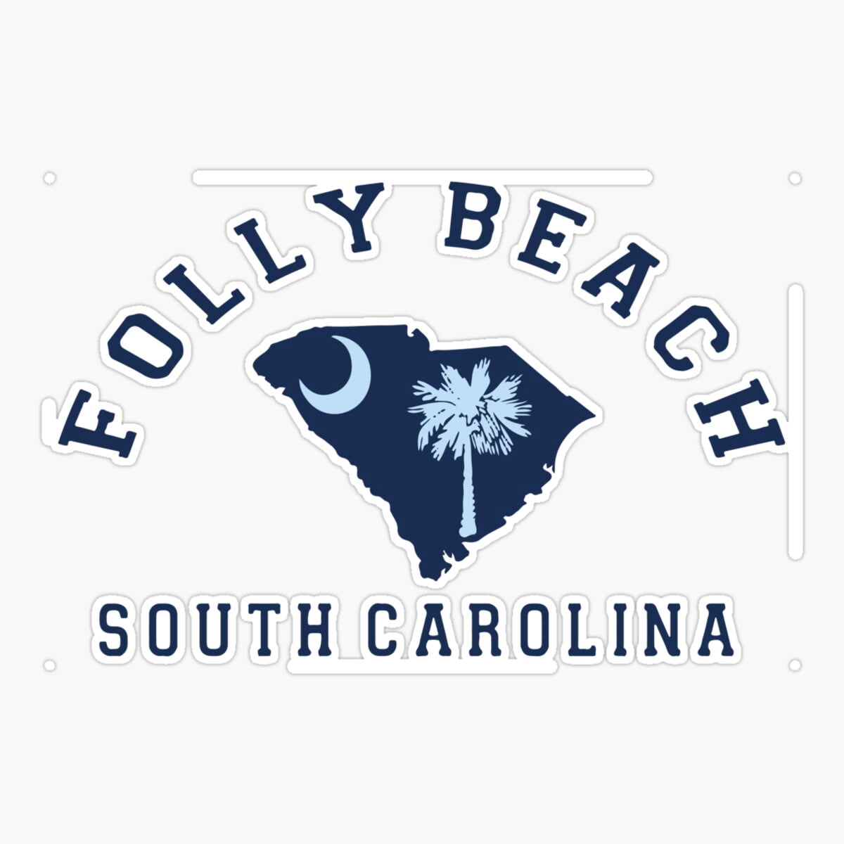 Onim Folly Beach - South Carolina. Sticker, Phone Decal Water Bottle ...