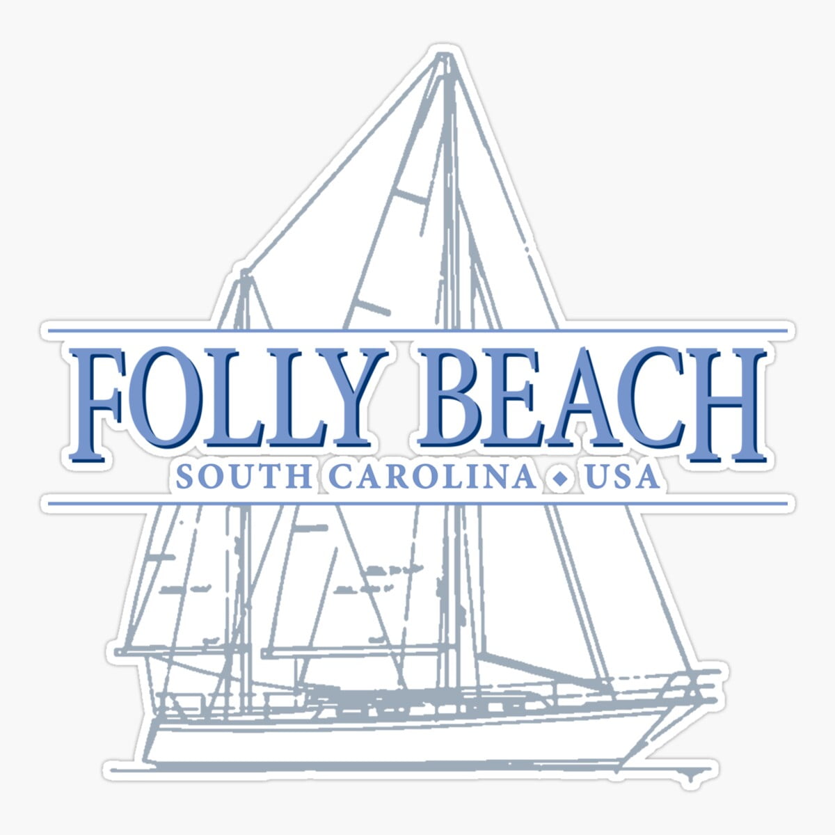 Onim Folly Beach South Carolina Vacation And Beach Gear Sticker, Phone ...