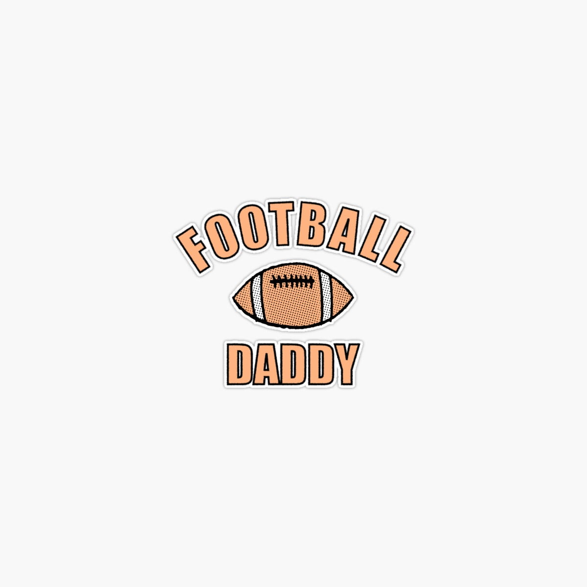 Onim Football Daddy Drawing And Text Sticker, Phone Decal Water Bottle ...