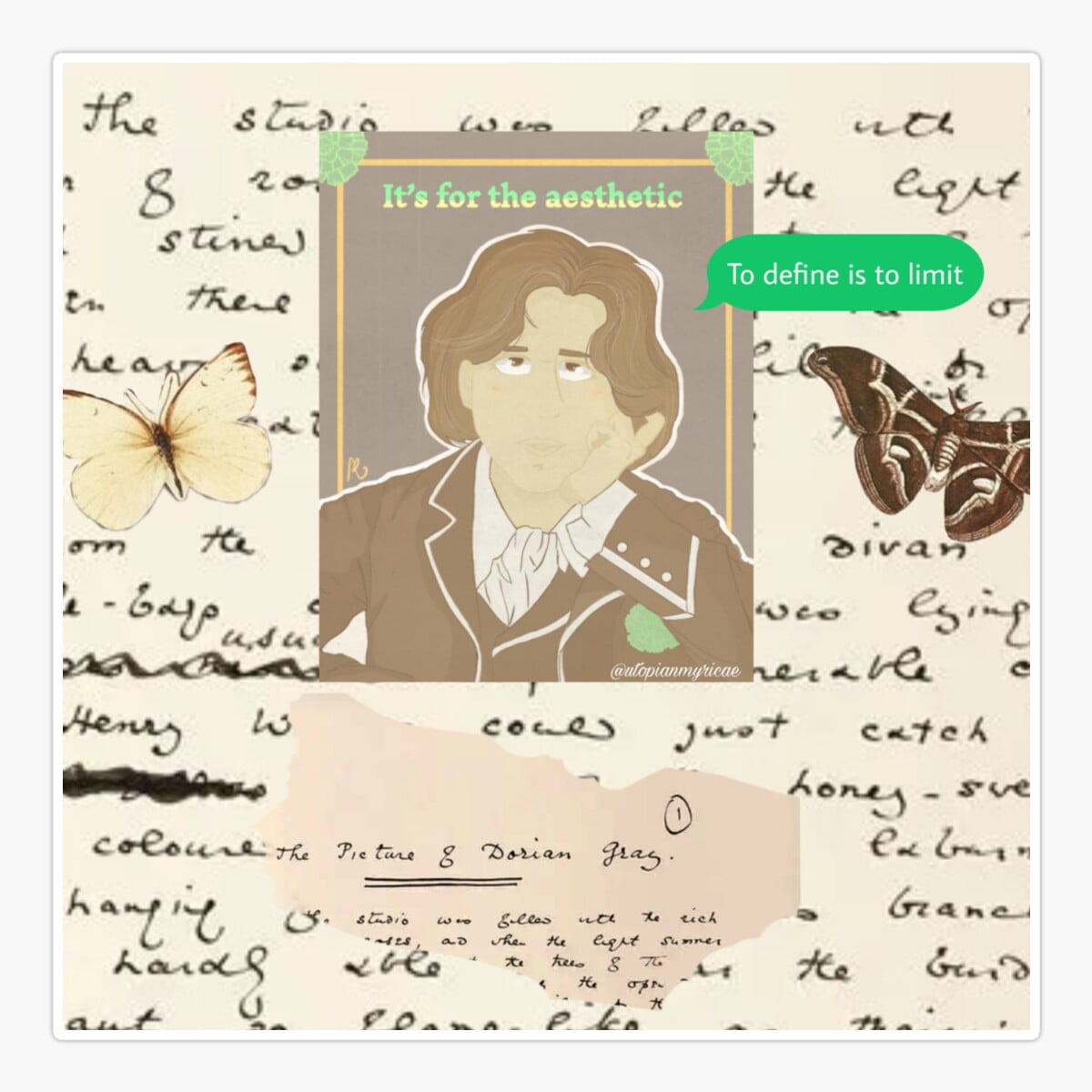 Onim For All The Dark Academia Lovers Sticker, Phone Decal Water Bottle ...