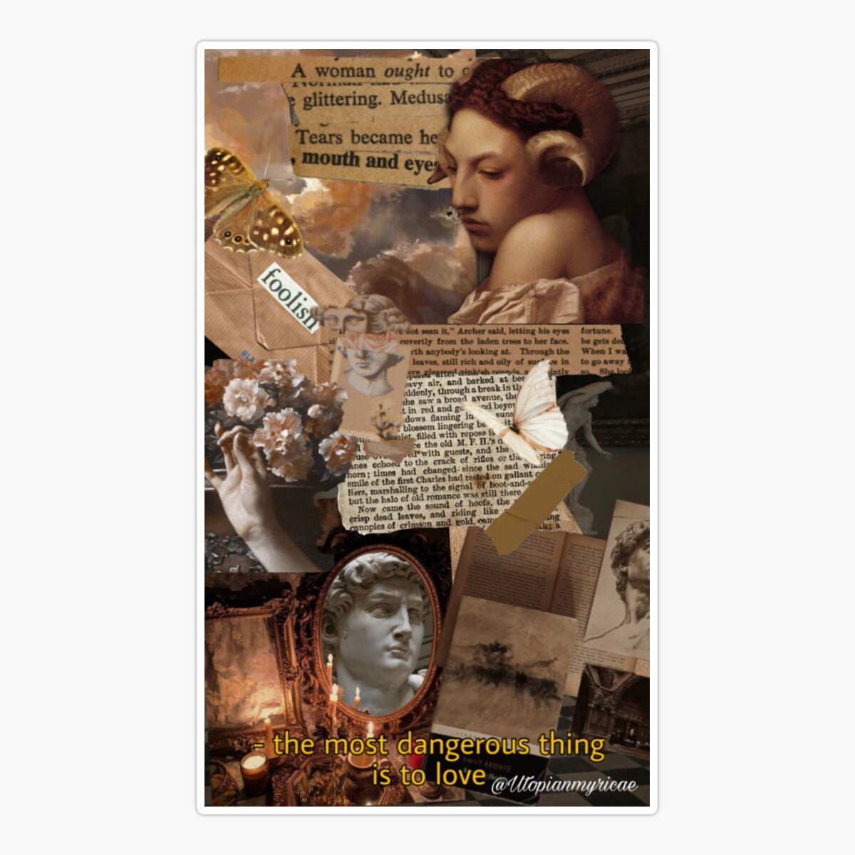 Onim For All The Dark Academia Lovers Sticker, Phone Decal Water Bottle ...