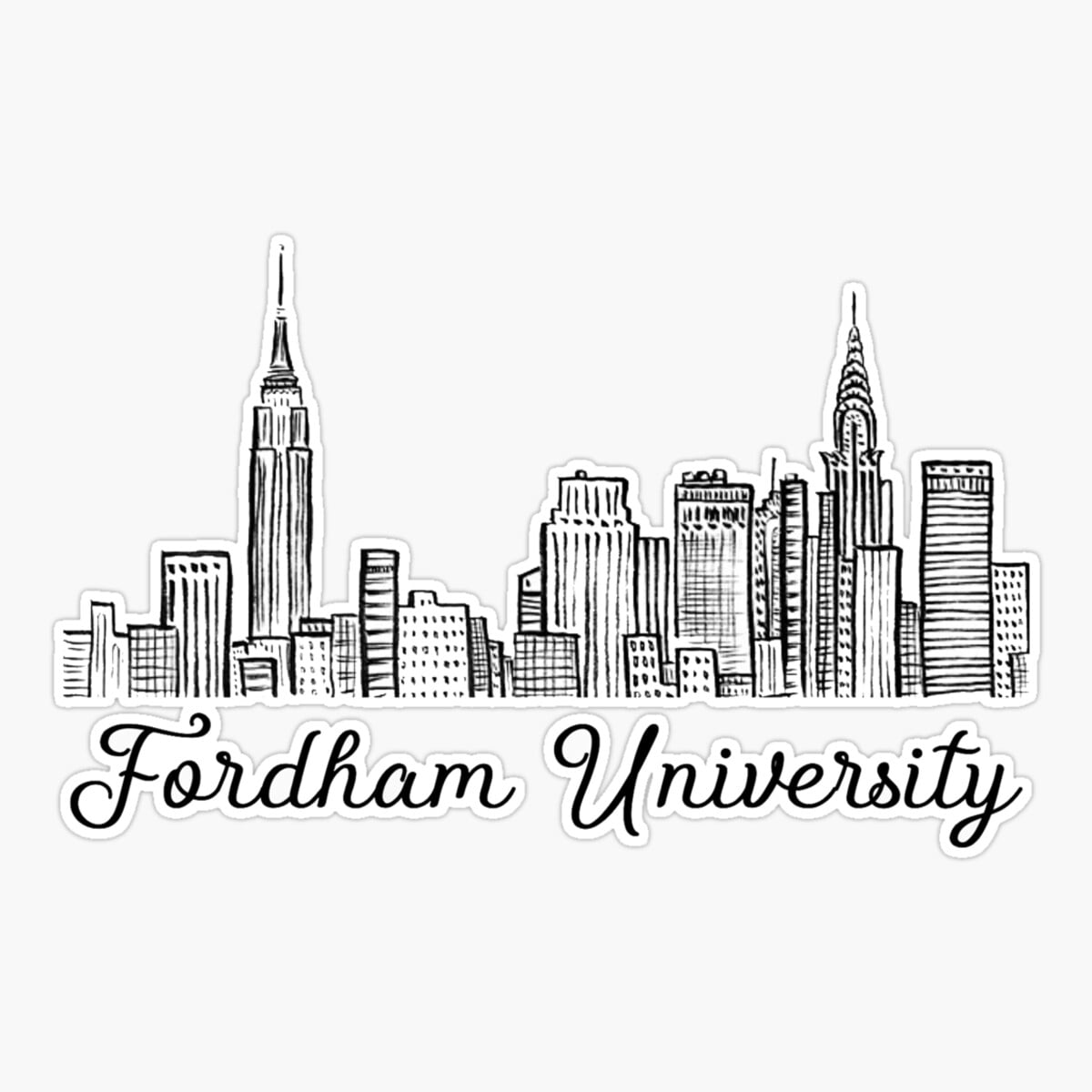 Onim Fordham University Sticker, Phone Decal Water Bottle Stickers Car ...