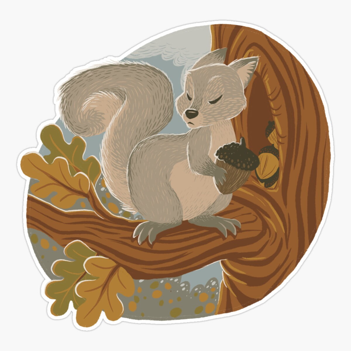 Onim Forest Friends - Squirrel Sticker, Phone Decal Water Bottle ...