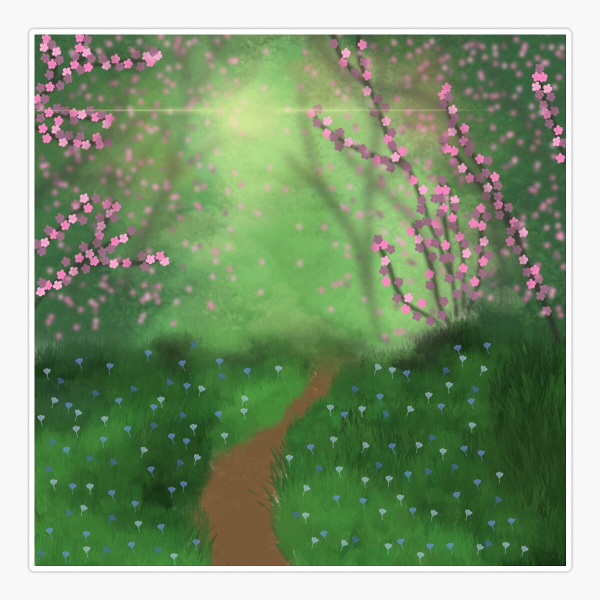 Onim Forest Path Sticker, Phone Decal Water Bottle Stickers Car Decals ...