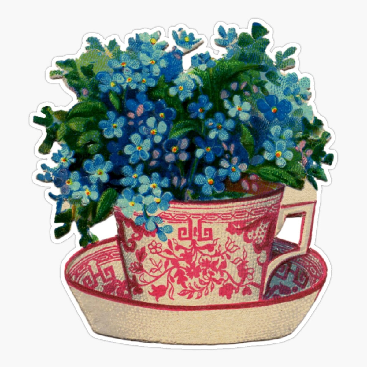 Onim Forget Me Not Cottagecore Sticker, Phone Decal Water Bottle ...