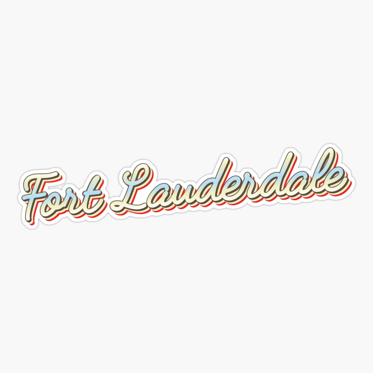 Onim Fort Lauderdale College Town Script 1 Sticker, Phone Decal Water ...