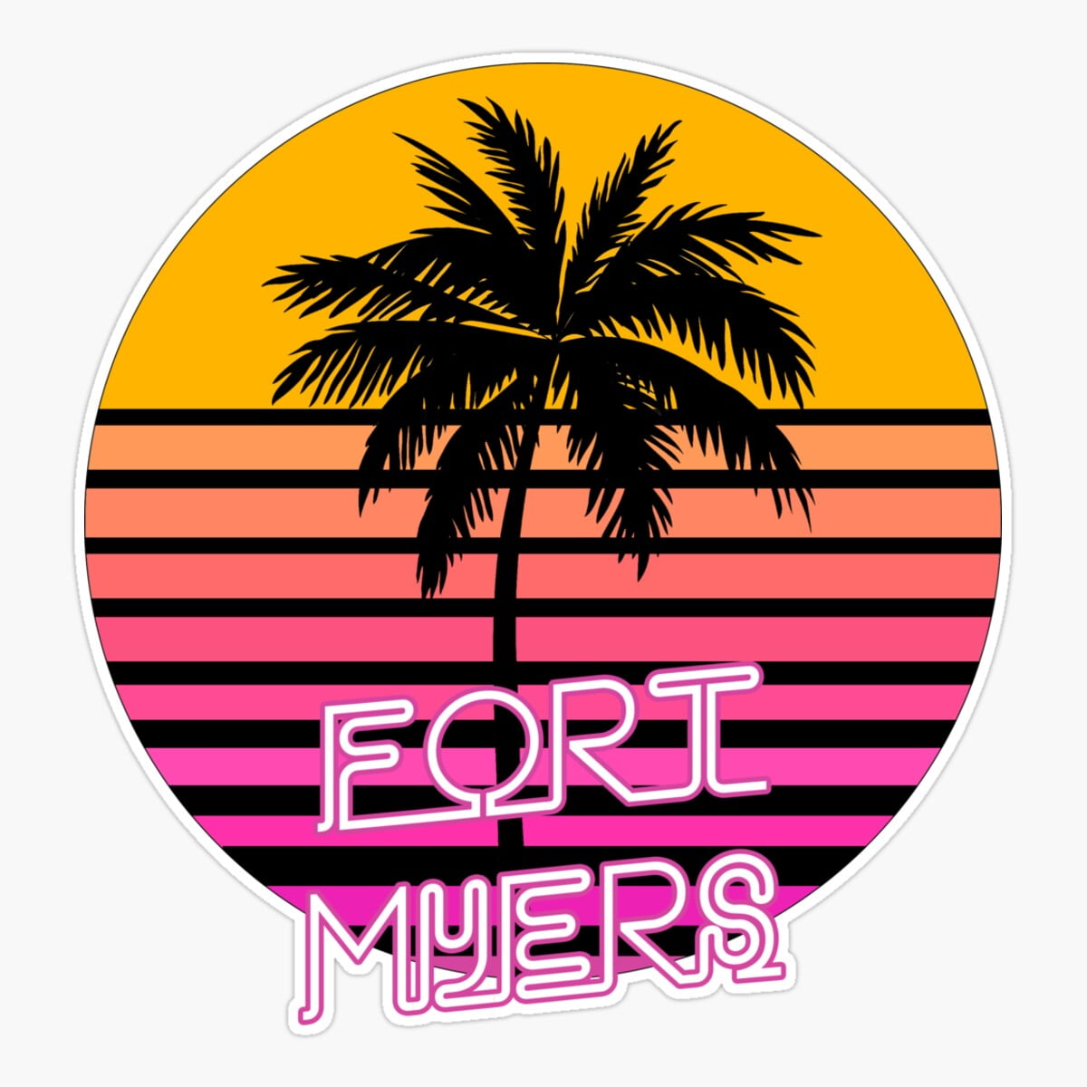 Onim Fort Myers Beach Florida Design Sticker, Phone Decal Water Bottle ...