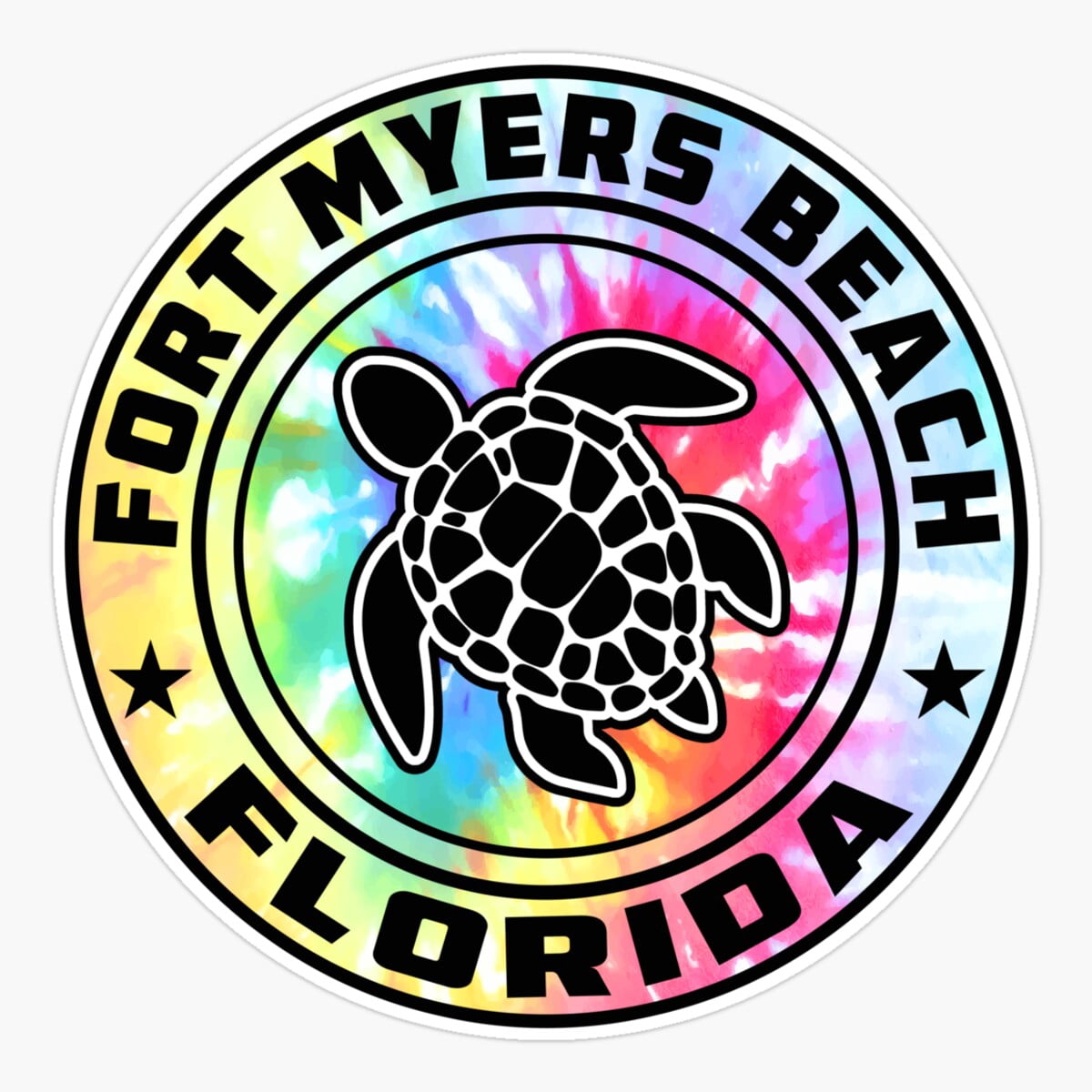 Onim Fort Myers Beach Florida Sea Turtle Fl Sticker, Phone Decal Water ...