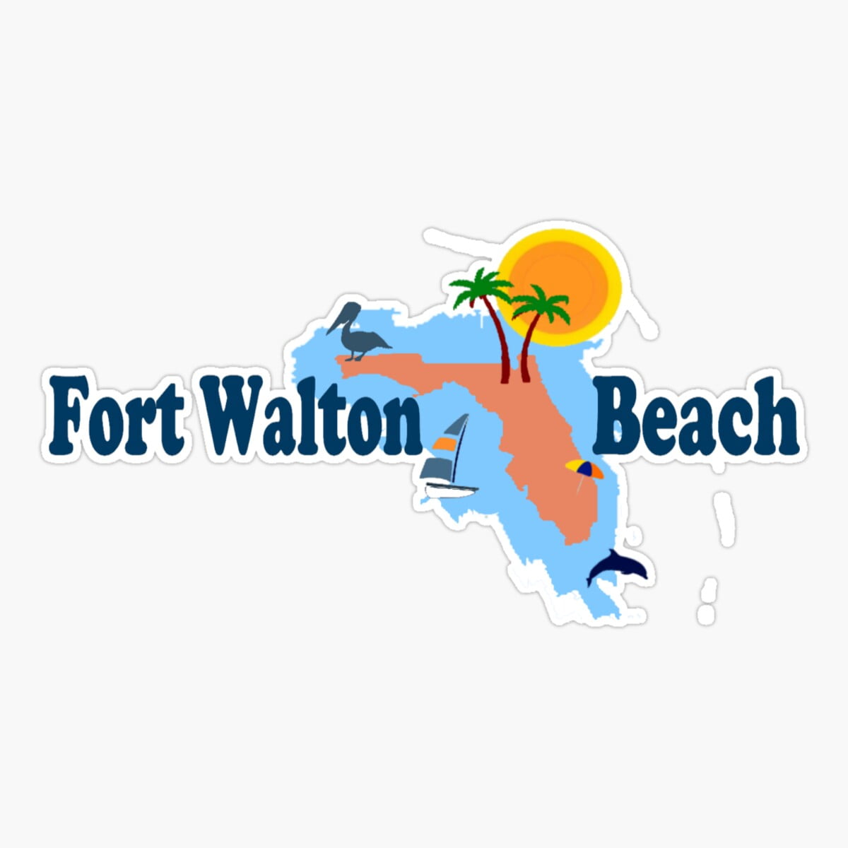 Onim Fort Walton Beach - Florida. Sticker, Phone Decal Water Bottle ...