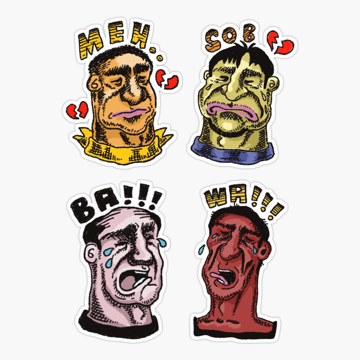 Onim Four Crying Daddies Sticker, Phone Decal Water Bottle Stickers Car ...