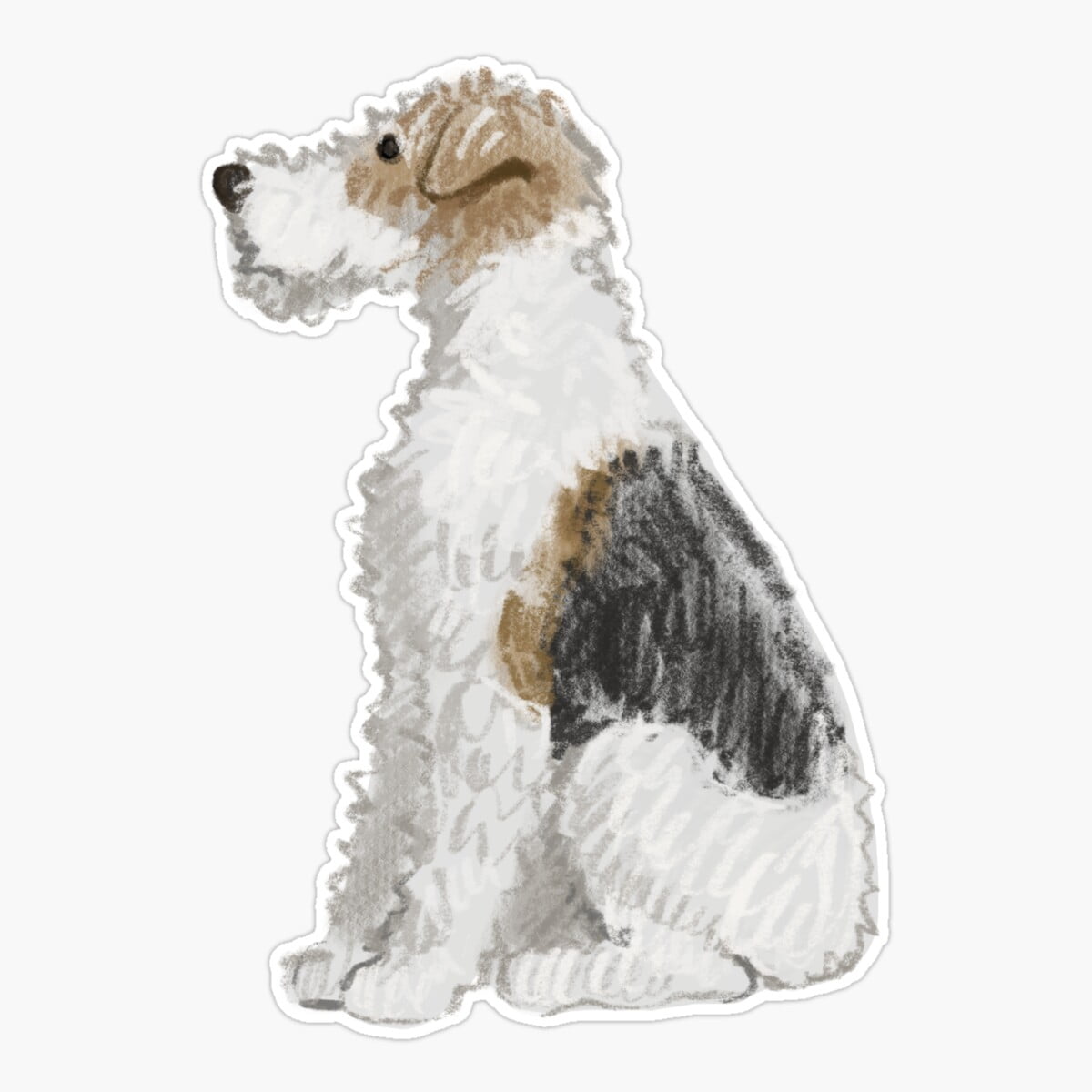 Onim Fox Terrier Drawing Sticker, Phone Decal Water Bottle Stickers Car ...