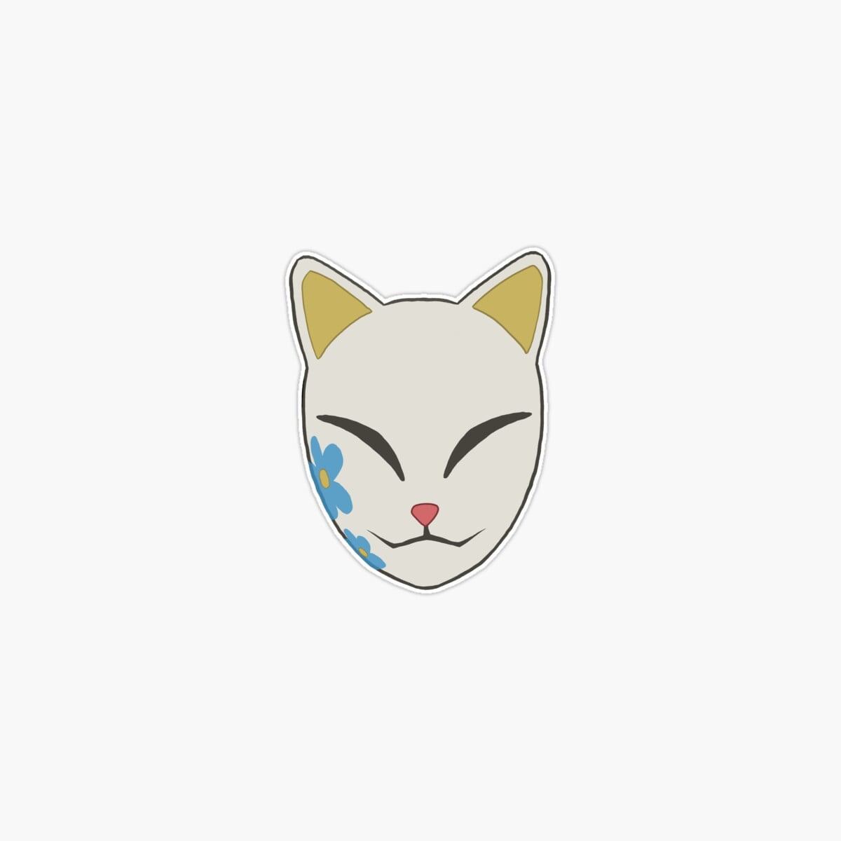 Onim Fox Warding Mask Slayer Of Demons Sticker, Phone Decal Water ...