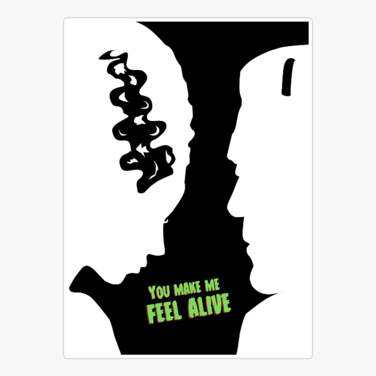 Onim Frankenstein Gothic Valentine Anniversary Card Sticker, Phone ...