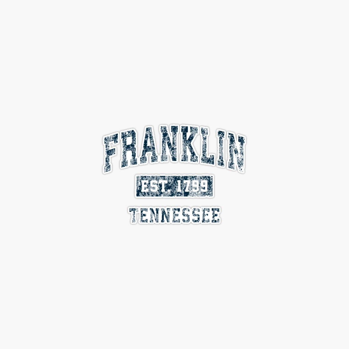 Onim Franklin Tennessee Tn Vintage Sports Sticker, Phone Decal Water Bottle Stickers Car Decals ...