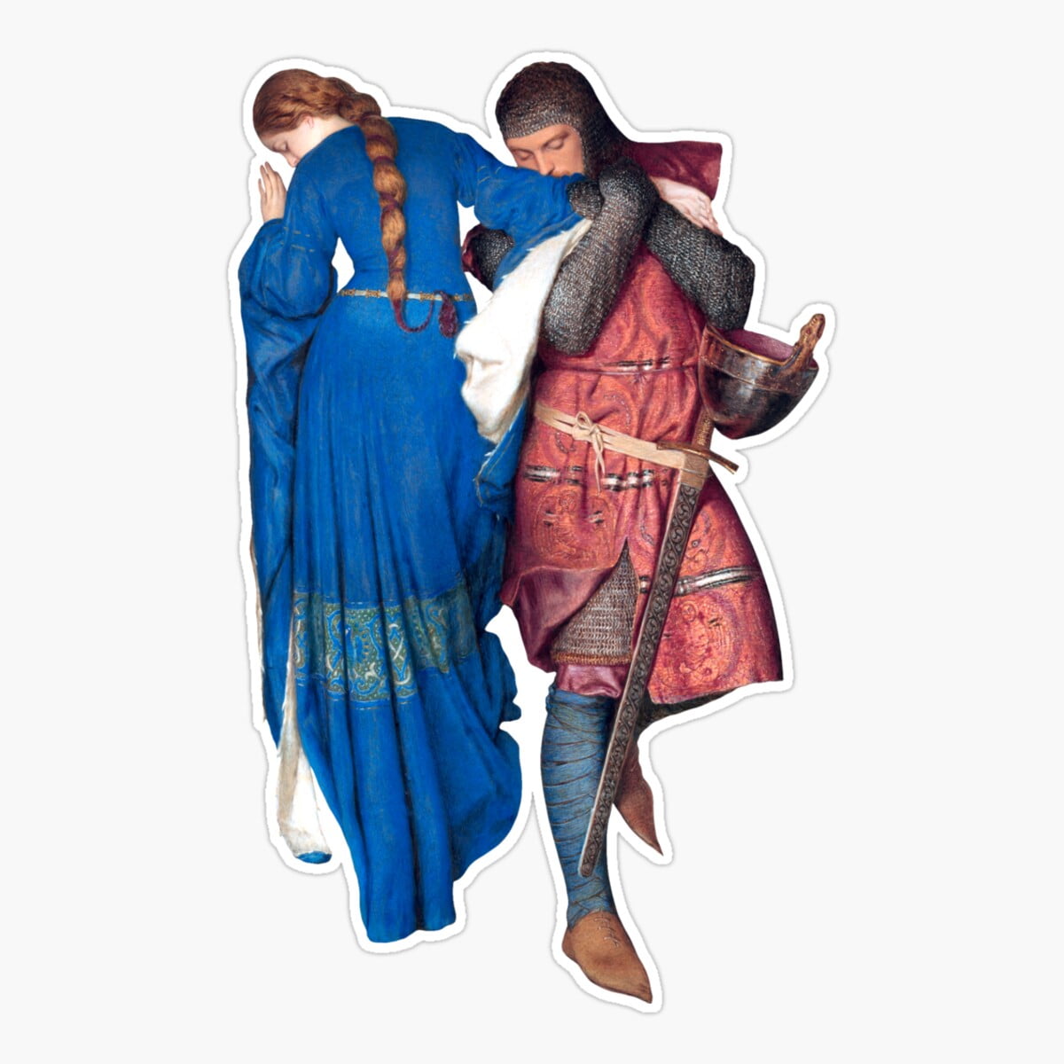 Onim Frederic William Burton - The Meeting On The Turret Stairs Sticker, Phone Decal Water ...