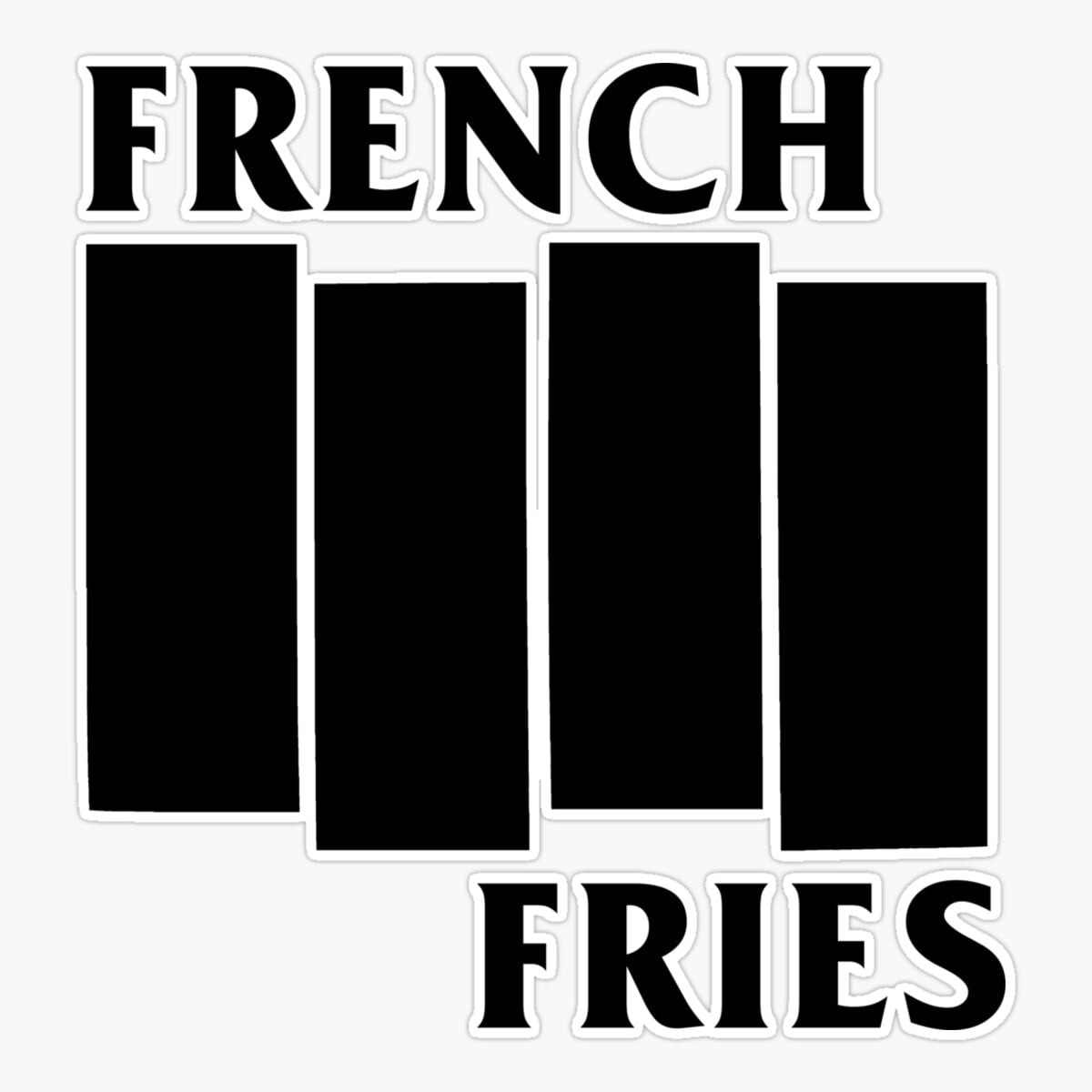 Onim French Fries- Black Sticker, Phone Decal Water Bottle Stickers Car ...