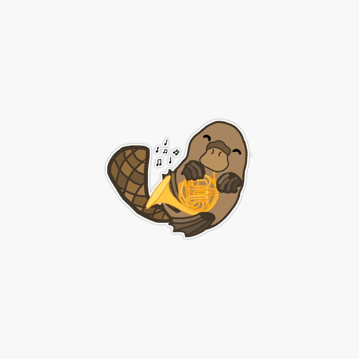 Onim French Horn Platypus Sticker, Phone Decal Water Bottle Stickers ...